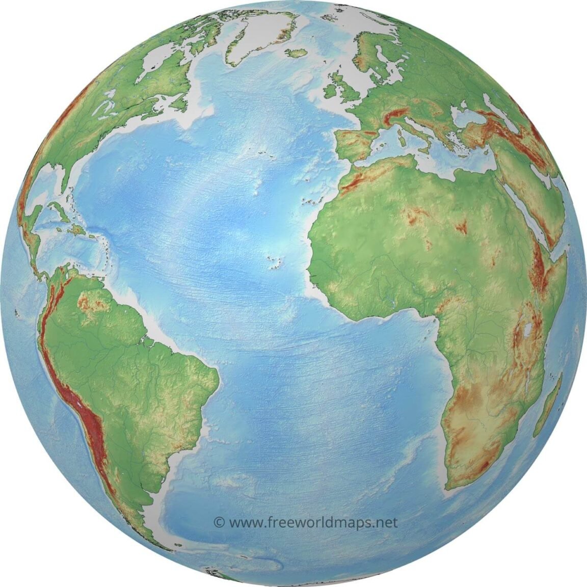5 Oceans of the World. (From largest to smallest)